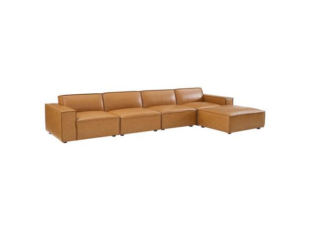 Click here for Restore 5-Piece Vegan Leather Sectional Sofa Tan prices