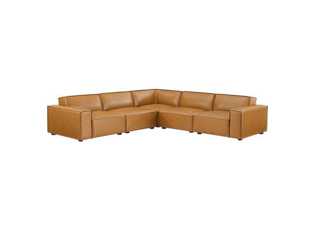 Click here for Restore 5-Piece Vegan Leather Sectional Sofa Tan prices