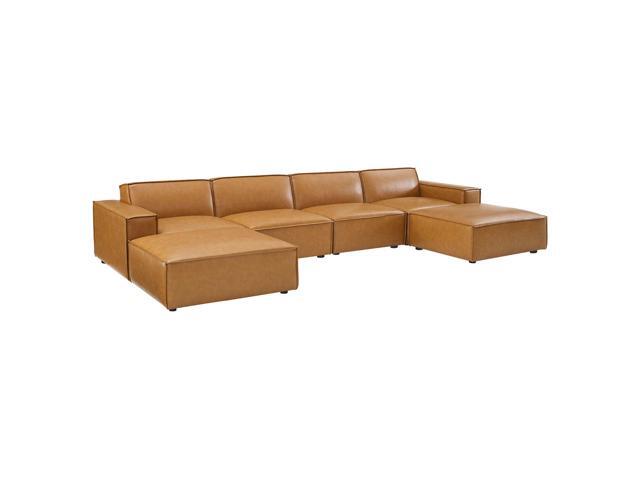 Click here for Restore 6-Piece Vegan Leather Sectional Sofa Tan prices