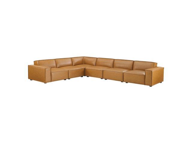Click here for Restore 6-Piece Vegan Leather Sectional Sofa Tan prices