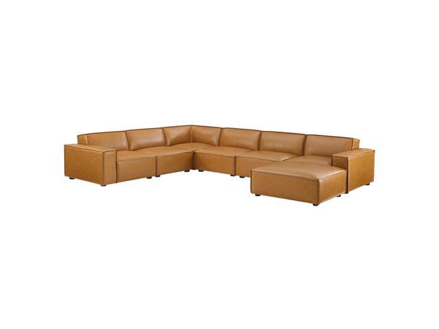 Click here for Restore 7-Piece Vegan Leather Sectional Sofa Tan prices