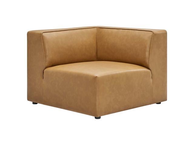 Click here for Mingle Vegan Leather Corner Chair Tan prices