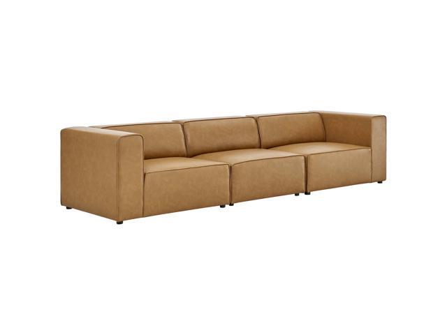 Click here for Mingle Vegan Leather 3-Piece Sectional Sofa Tan prices