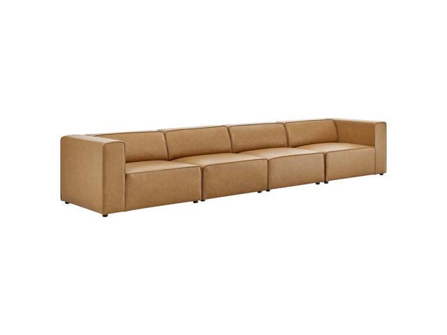 Click here for Mingle Vegan Leather 4-Piece Sectional Sofa Tan prices