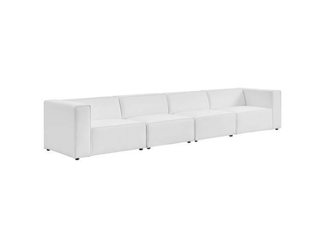 Click here for Mingle Vegan Leather 4-Piece Sectional Sofa White prices