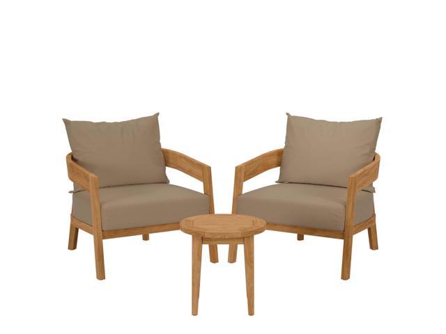 Click here for Brisbane 3-Piece Teak Wood Outdoor Patio Outdoor P... prices