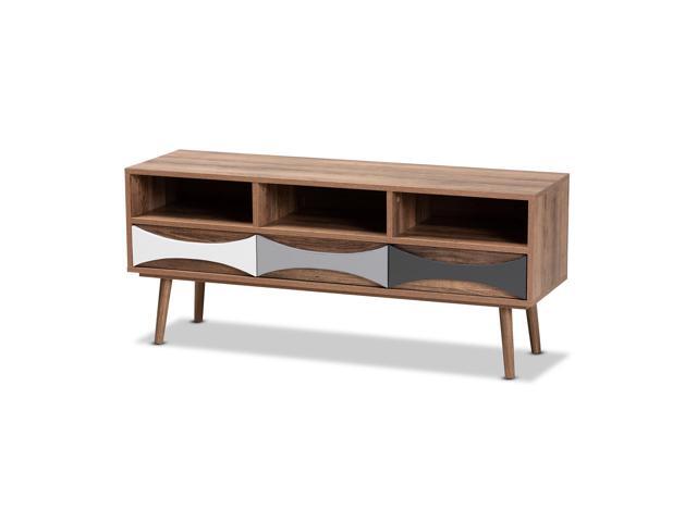 Leane 3 Shelves TV Stand  One Size  Brown