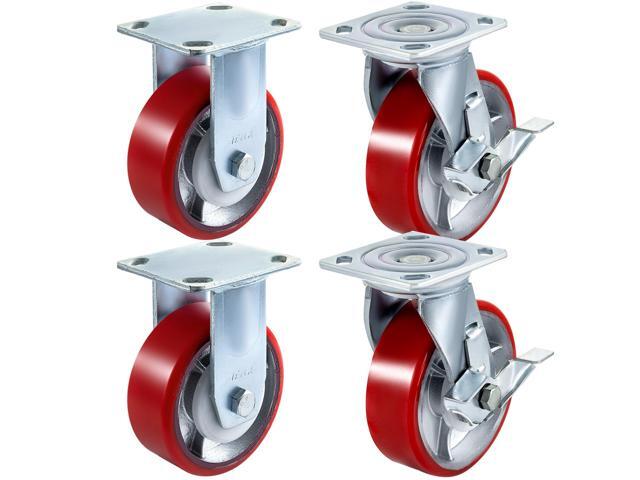 Click here for VEVOR 6 X 2 Polyurethane Casters 2 Rigi 2 Swivel N... prices