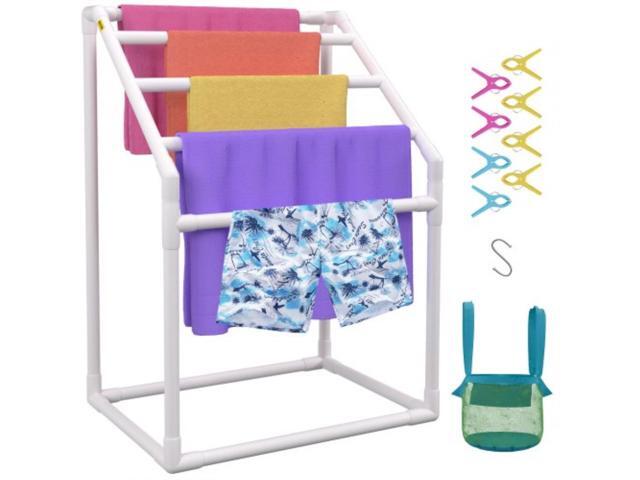 Click here for VEVOR Pool Towel Rack  5 Bar  White  Freestanding... prices