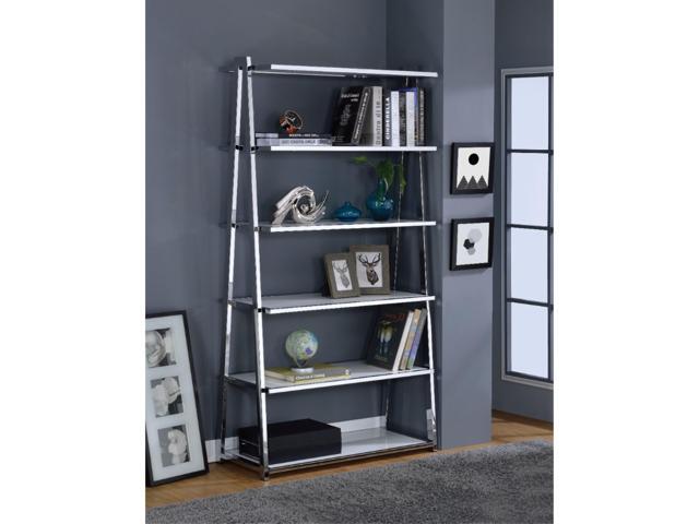 Click here for Metal Rectangular Bookshelf  White High Gloss & Si... prices
