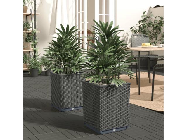 Click here for vidaXL Planters 2 pcs Black 11.8x11.8x14.6 Polypro... prices