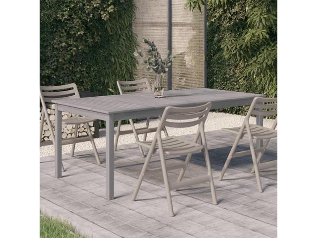 Click here for vidaXL Patio Table Gray 78.7x39.4x29.5 Solid Wood... prices