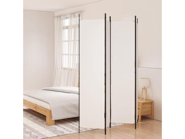 Click here for vidaXL 4-Panel Room Divider White 78.7x86.6 Fabric prices