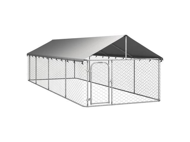 Click here for vidaXL Outdoor Dog Kennel with Roof 236.2x78.7x59.... prices