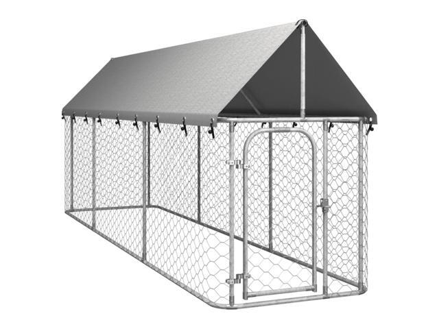 Click here for vidaXL Outdoor Dog Kennel with Roof 157.5x39.4x59.... prices