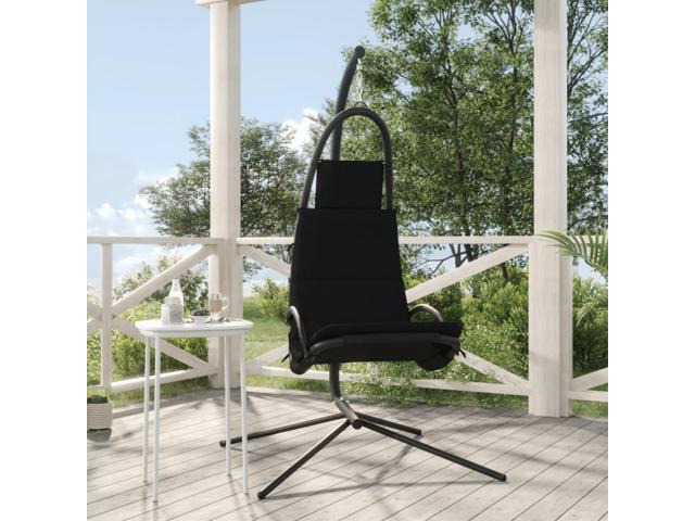 Click here for vidaXL Garden Swing Chair with Cushion Black Oxfor... prices