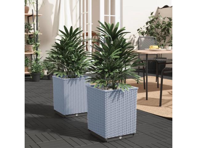 Click here for vidaXL Planters 2 pcs Light Gray 11.8x11.8x14.6 Po... prices
