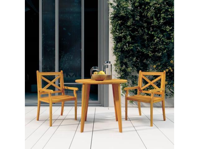 vidaXL 3 Piece Patio Dining Set Solid Wood Acacia