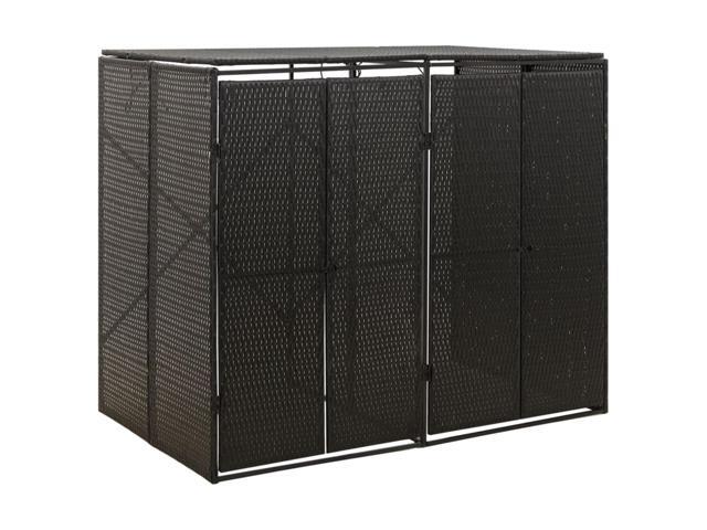 Click here for vidaXL Double Wheelie Bin Shed Black 55.1x31.5x46.... prices