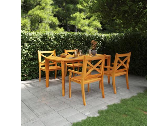 Click here for vidaXL 5 Piece Patio Dining Set Solid Wood Acacia prices