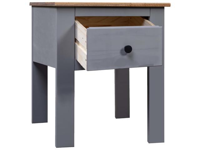 Click here for vidaXL Bedside Cabinet Gray 18.1x15.7x22.4 Pine Pa... prices