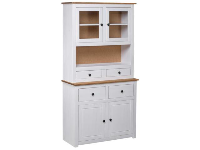 Click here for vidaXL Highboard White 36.6x15.9x70.9 Solid Pine P... prices