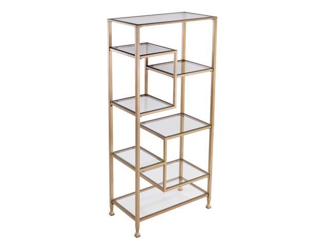 Click here for Jaymes Metal/Glass Asymmetrical etagre/Bookcase -... prices