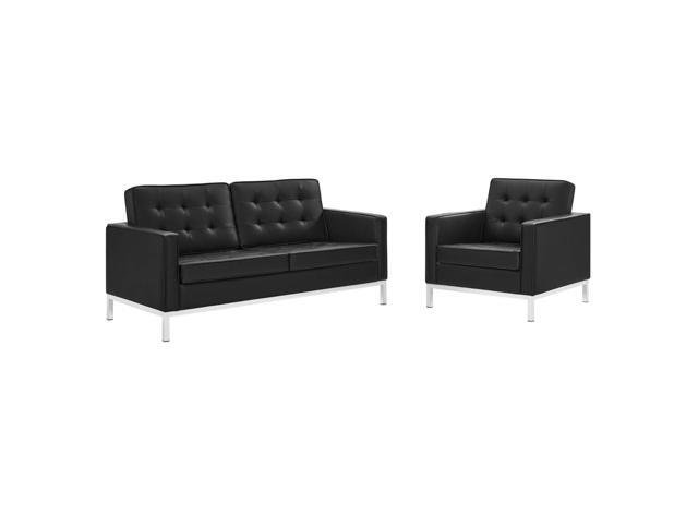 Click here for Loft Tufted Upholstered Faux Leather Loveseat and... prices