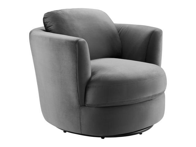Click here for Pirouette Performance Velvet Swivel Armchair Gray prices