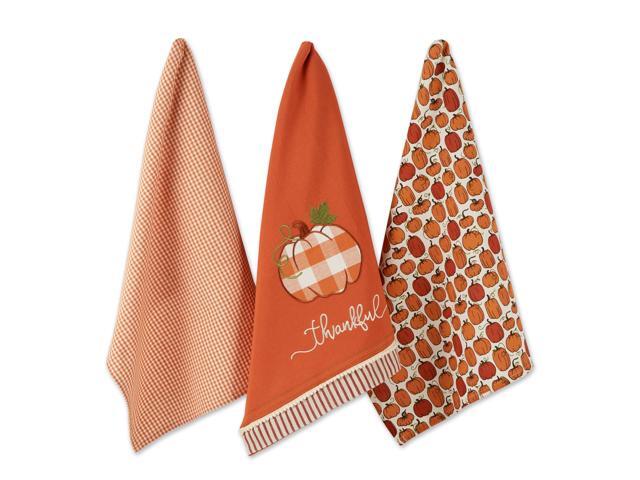 Click here for DII Assorted Thankful Check Pumpkin Dishtowel (Set... prices