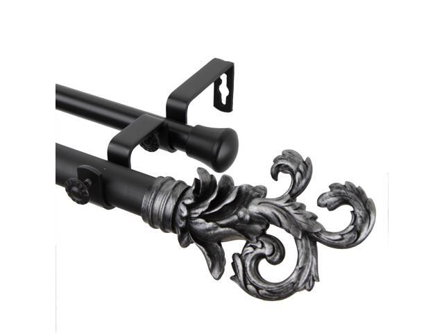 Click here for Federer Double Curtain Rod 1 OD 66-120 inch - Blac... prices