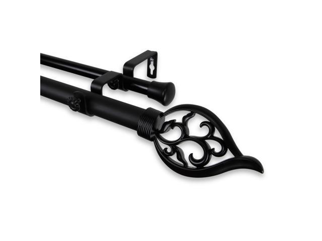 Click here for Vana Double Curtain Rod 1 OD 48-84 inch - Black prices
