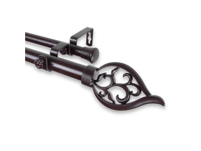 Click here for Vana Double Curtain Rod 1 OD 120-170 inch - Mahoga... prices