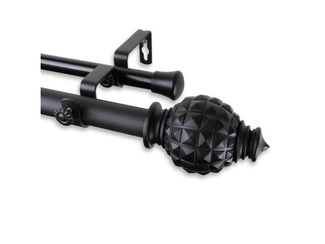 Click here for Apollo Double Curtain Rod 1 OD 66-120 inch - Black prices