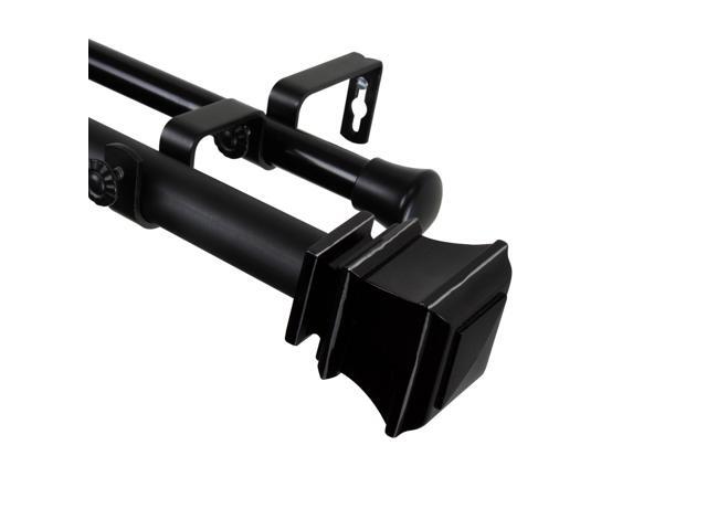 Click here for Elena Double Curtain Rod 1 inch 66-120 inch - Blac... prices