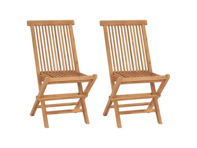 Click here for vidaXL Folding Garden Chairs 2 pcs Solid Teak Wood prices