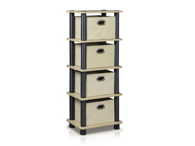 Click here for Furinno 99150KO/BK/LB LACi 4-Bins System Rack  Oak prices