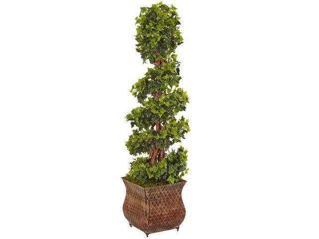 Click here for 4 English Ivy Spiral Tree in Metal Planter UV Resi... prices