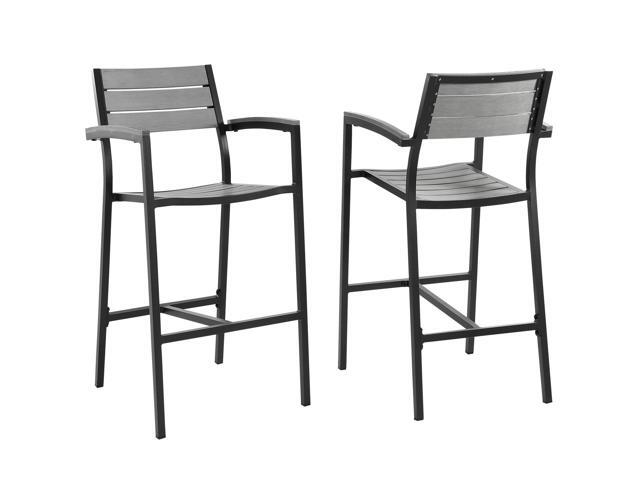 Click here for Maine Bar Stool Outdoor Patio Set of 2 - Brown Gra... prices