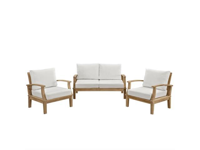Click here for Marina 3 Piece Outdoor Patio Teak Set - Natural Wh... prices