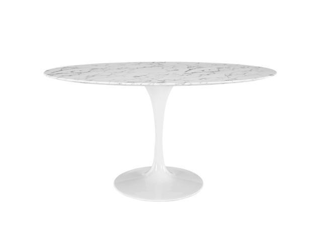 Click here for Lippa 60 Oval Artificial Marble Dining Table - Whi... prices