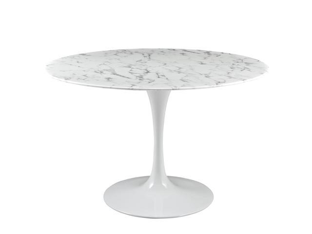 Click here for Lippa 47 Round Artificial Marble Dining Table - Wh... prices