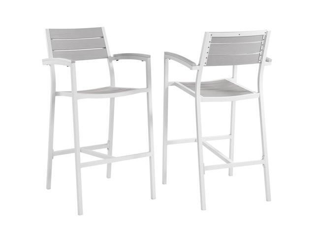 Click here for Maine Bar Stool Outdoor Patio Set of 2 - White Lig... prices