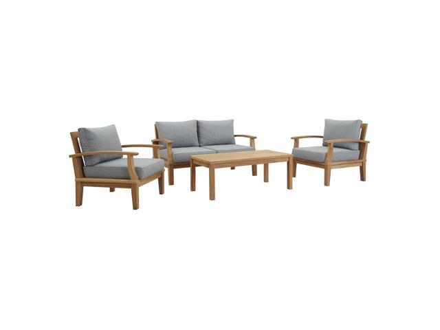 Click here for Marina 4 Piece Outdoor Patio Teak Set - Natural Gr... prices