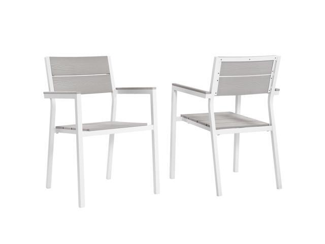 Click here for Maine Dining Armchair Outdoor Patio Set of 2 - Whi... prices