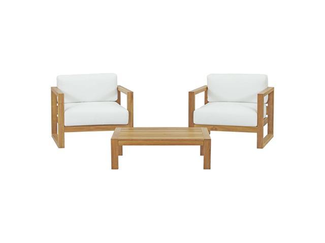 Click here for Upland 3 Piece Outdoor Patio Teak Set - Natural Wh... prices