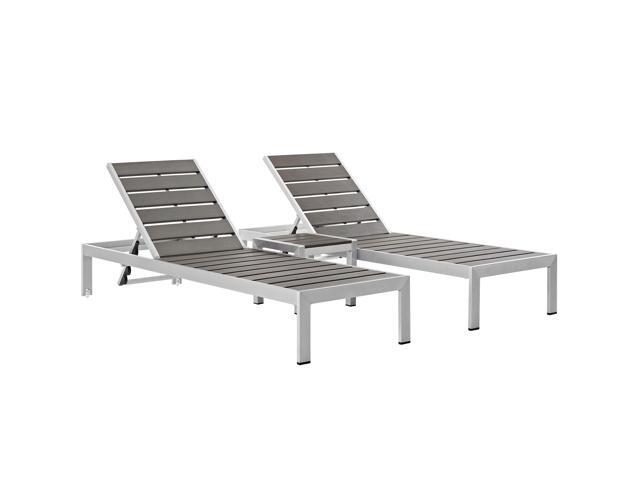 Click here for Shore 3 Piece Outdoor Patio Aluminum Set - Silver... prices