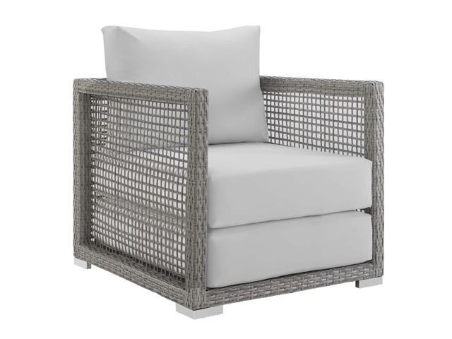 Click here for Aura Rattan Outdoor Patio Armchair - Gray White prices
