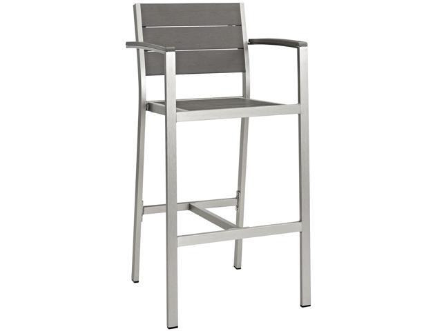 Click here for Shore Outdoor Patio Aluminum Bar Stool - Silver Gr... prices