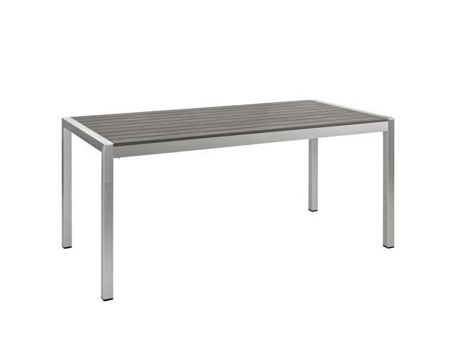 Click here for Shore Outdoor Patio Aluminum Dining Table - Silver... prices